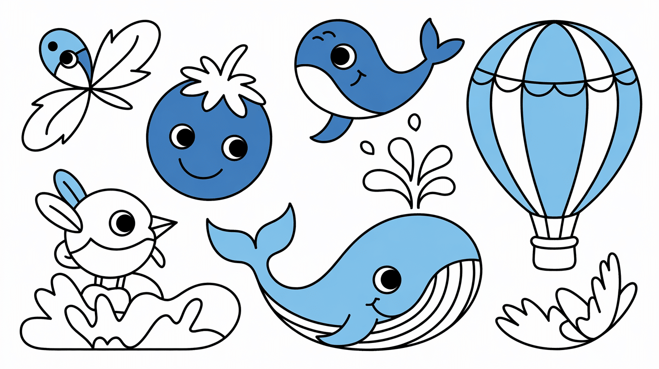 53 Easy Blue Things to Draw for Beginners - Meredith Plays