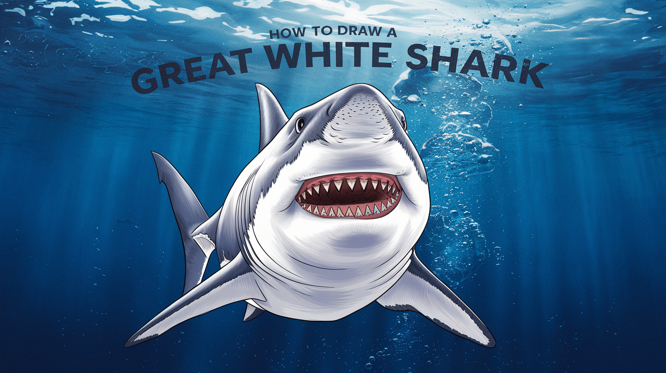 Art Made Easy: How to Draw a Great White Shark - Meredith Plays